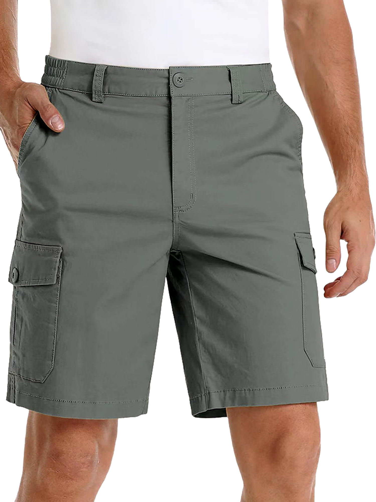 Keeccty Men Tailored Fit Zipper Fly Knee Length Cargo Shorts - Walmart.com