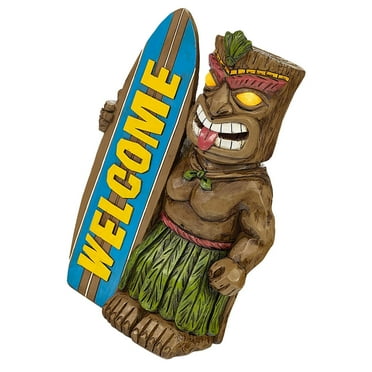 Darware Solar Garden Tiki Statues (Set of 3); Solar-Powered Hawaiian ...