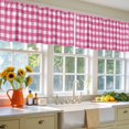 2 Pack Hot Pink Checks Valance for Window Gingham Plaid Abstract Modern ...