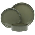 Gibson Elite Townscape 12-piece Dinnerware Set, Reactive Glaze Embossed ...