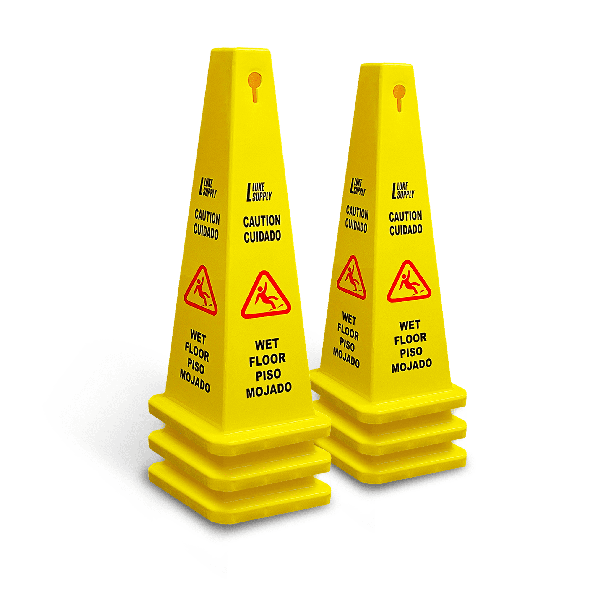 8 NET 6-Pack Heavy Duty 36’’ Bright Yellow Caution Wet Floor Cones, 4 ...