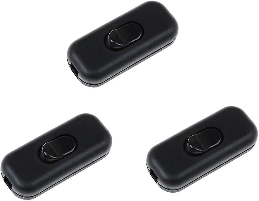3-piece Intermediate Switch - Black Inline Lamp Switch For 2 Core And 3 ...
