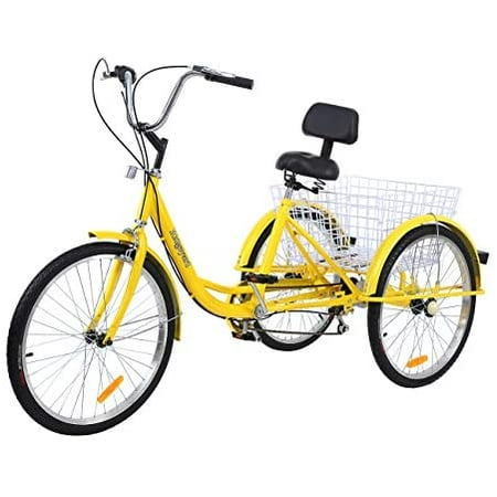 Ridgeyard 24''/26'' 7-Speed Adult Tricycle 3 Wheeled Cruise Trike Bike ...