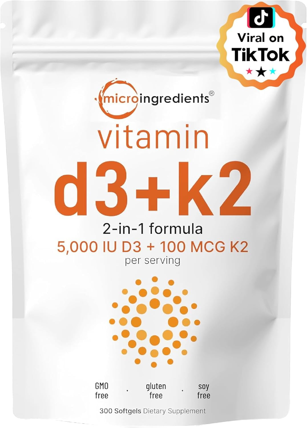Suplemento dietético 2 en 1 con vitamina D3 y K2 de microingredientes ...