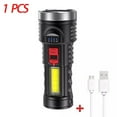 2 Pack USB Rechargeable LED Flashlight, 4 Modes with COB Work Light ...