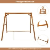 Zimtown Porch Swing Frame Stand A-Frame 600lbs Wooden Brown 5FT Outdoor ...