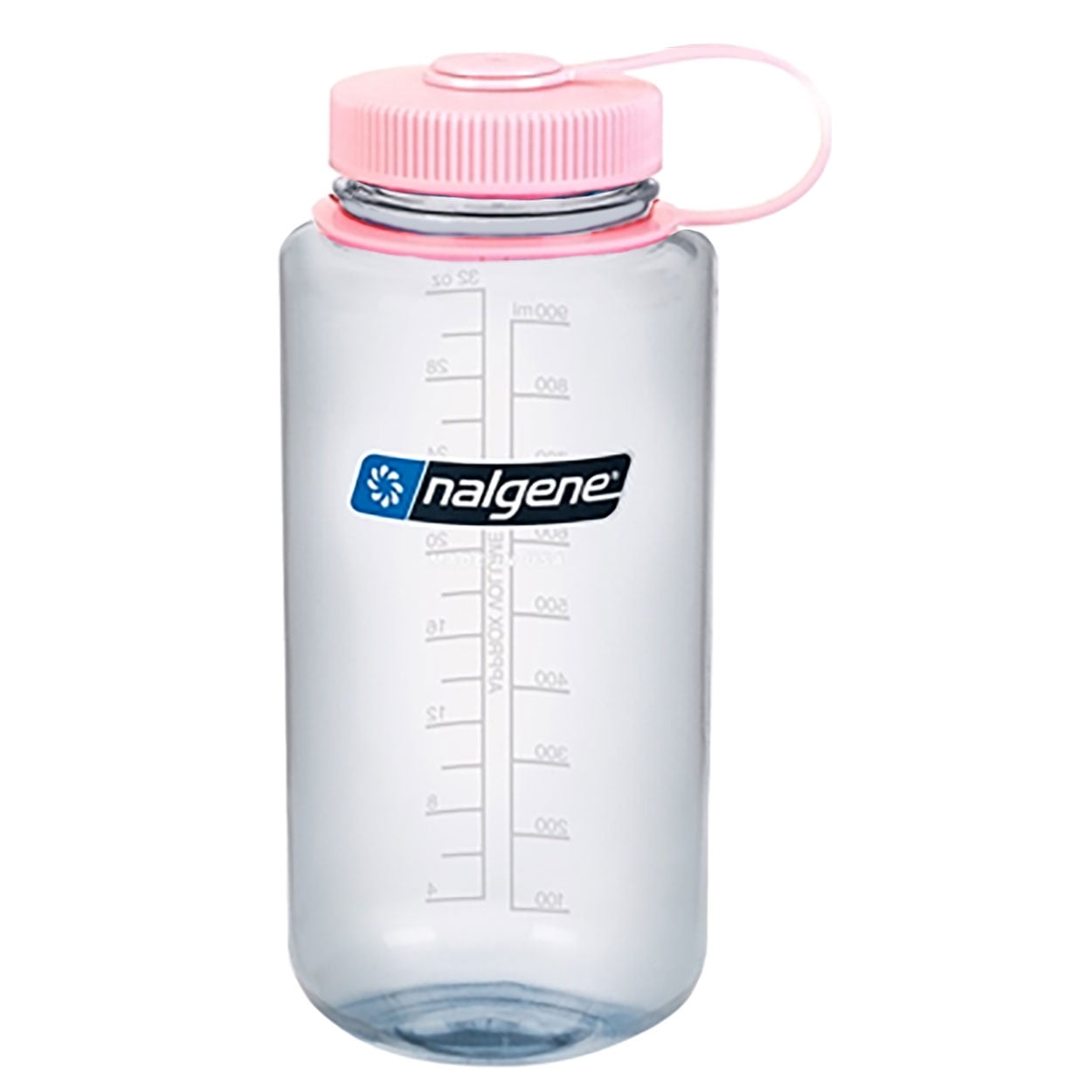 Nalgene Wide Mouth Bottle - 32 oz., Clear w/ Pink Cap - Walmart.com