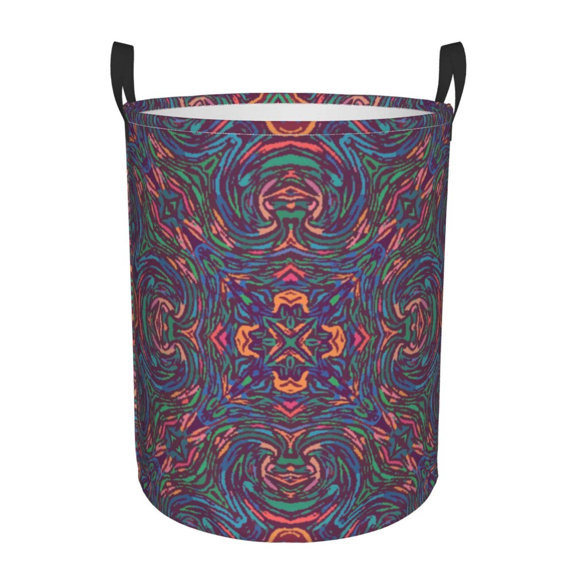 DouZhe Waterproof Collapsible Large Laundry Baskets, Abstract Tile ...