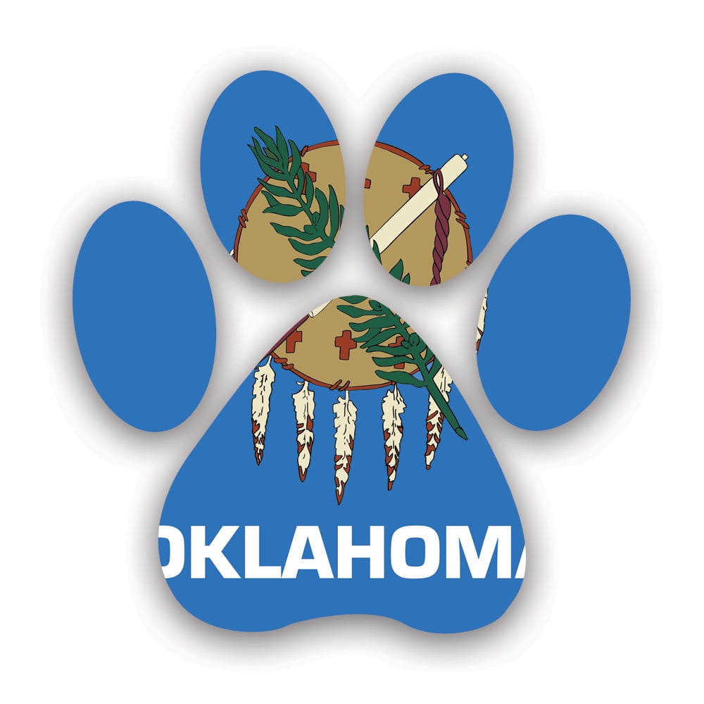 Oklahoma State Paw Print Shaped Sticker Decal - Self Adhesive Vinyl ...