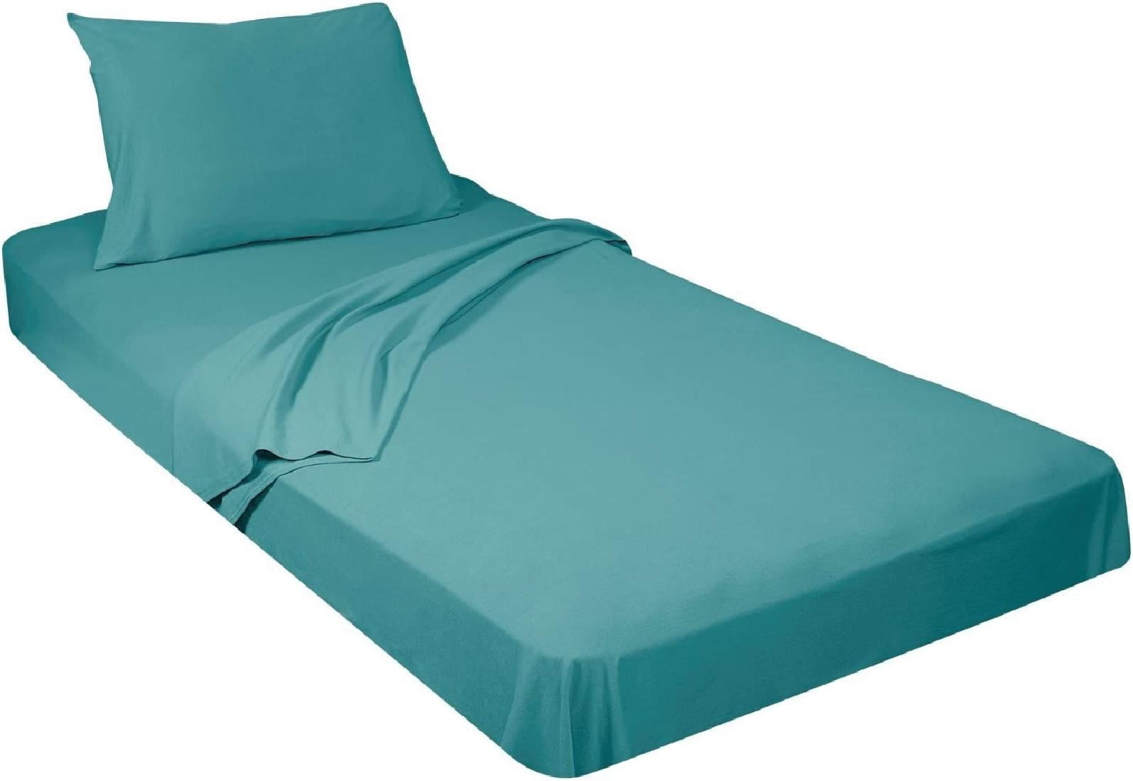 College Dorm 100% Jersey Knit Cotton Twin Extra Long Sheets (Fitted ...