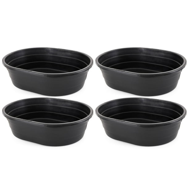 Little Giant 15 Gal Poly Plastic Oval Stock Water Tank Trough, Black (4 ...
