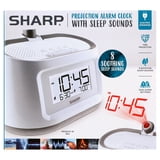 SHARP Projection Dual Alarm Clock with 8 Soothing Sleep Sounds, Easy to ...
