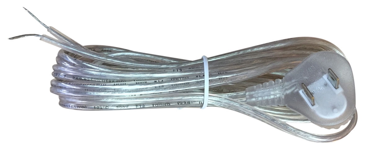 Royal Designs, Inc. Lamp Cord Flat Plug, Stripped Ends Ready for Wiring ...