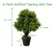 Poetree Artificial 24" Small Boxwood Tree, Faux Potted Topiary Plant ...