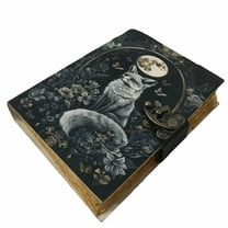Handmade Leather Journal with Fox & Moon Artwork – 5x7 Inch Vintage ...