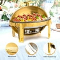 ROVSUN 9QT Gold Chafing Dishes for Buffet, Roll Top Chafing Dish Buffet ...