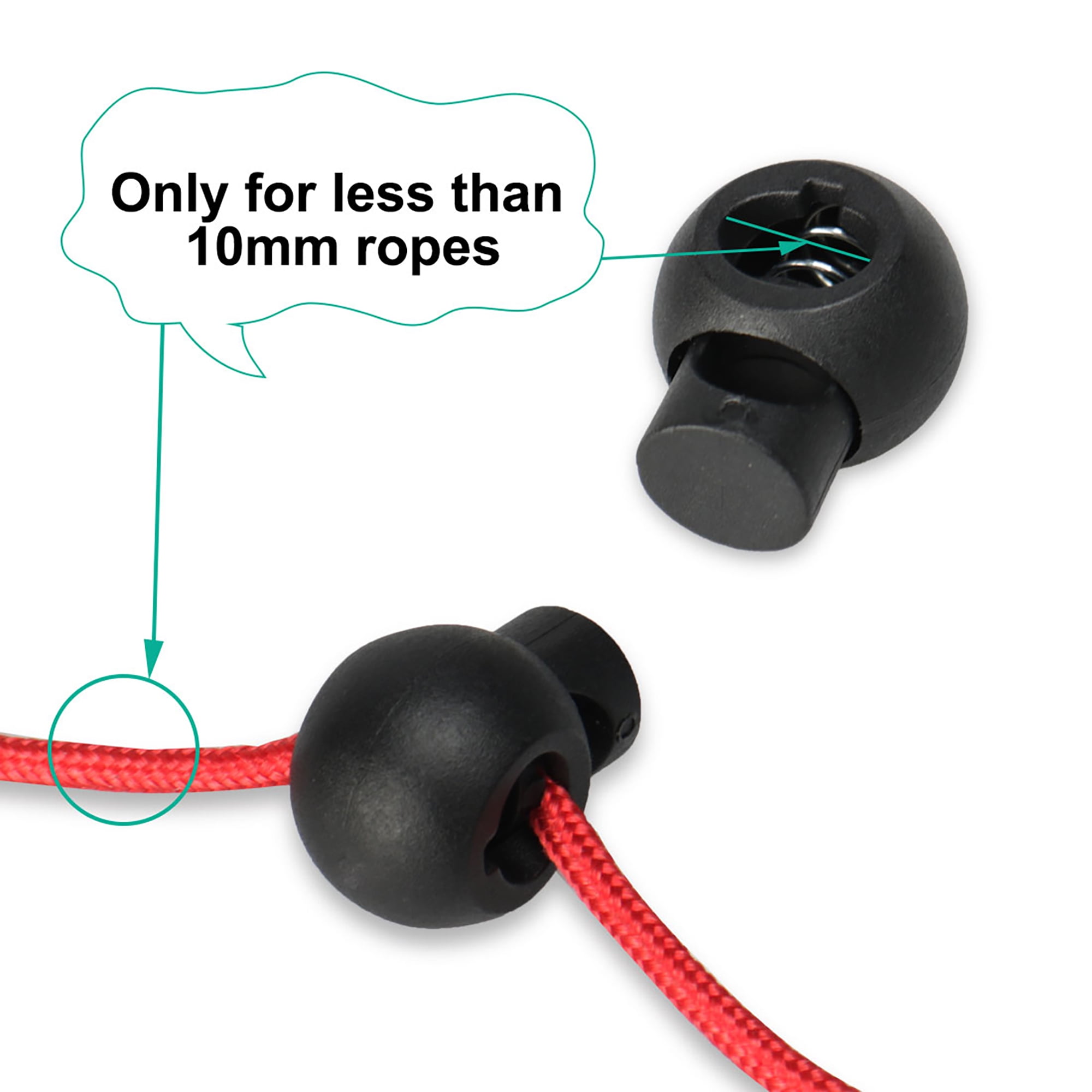 Unique Bargains - 100pcs Spring Cord Lock Plastic Cord Fastener Hole ...