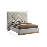 Meridian Furniture Vector White Faux Leather Queen Bed - Walmart.com
