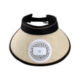 Censtreet Women's Wide Brim Straw Sun Visor Hat Rechargeable Fan Hat ...