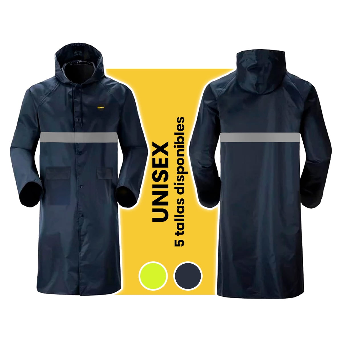 Impermeable gabardina largo para lluvias ligero premium unisex hombre ...