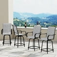 Elposun Patio Swivel Bar Stools Chair Of 4 Outdoor Bar Height Set All