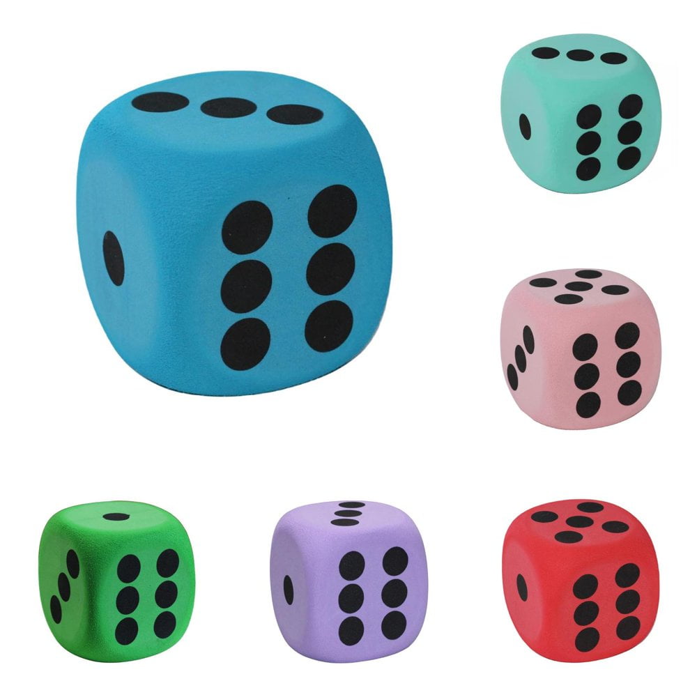 Click here for Qutetn 6pcs Large Foam Dice Color Foam Dice 3.15 I... prices