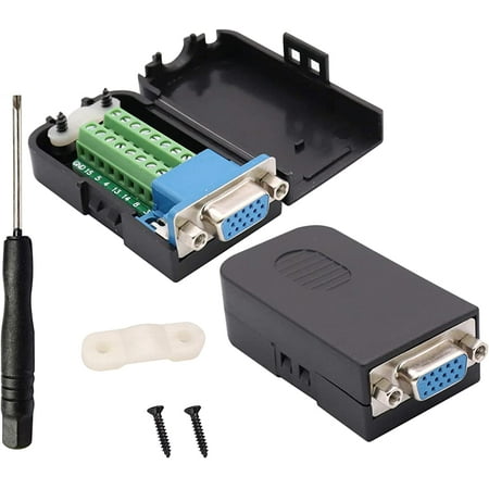 Bail Screw Terminal Block Adapter D-SUB 15 Pin 3 Row DB15 Female to 16 ...