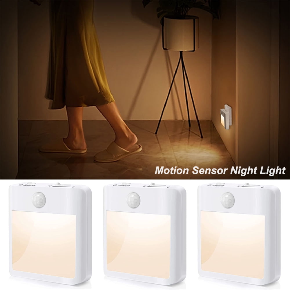 Rosnek 6 Pack Plug-in LED Motion Sensor Night Lights Dimmable Night ...