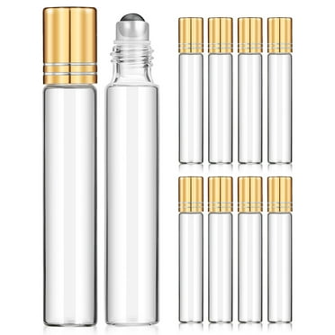 Pinkiou Empty Roll on Bottles for Essential Oils, 6Pcs 5ml Glass Roll on Bottles Refillables ...
