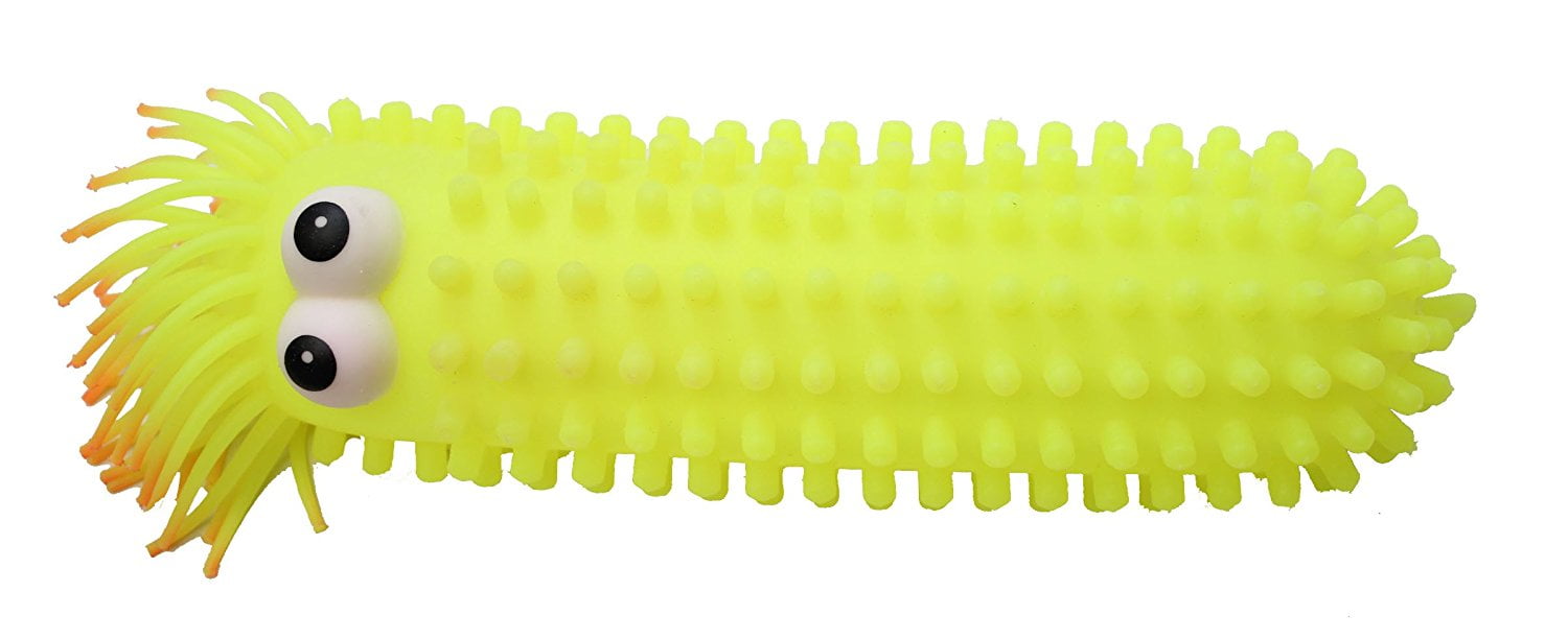 (YELLOW) Giant Knobby Puffer Worm - Sensory Fidget and Stress Balls ...