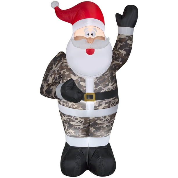 Airblown Inflatable Santa in Camo 7ft tall by Gemmy Industries ...