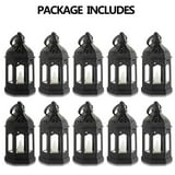 Sziqiqi 10pcs Mini Decorative Lanterns: Black with LED Candles for ...