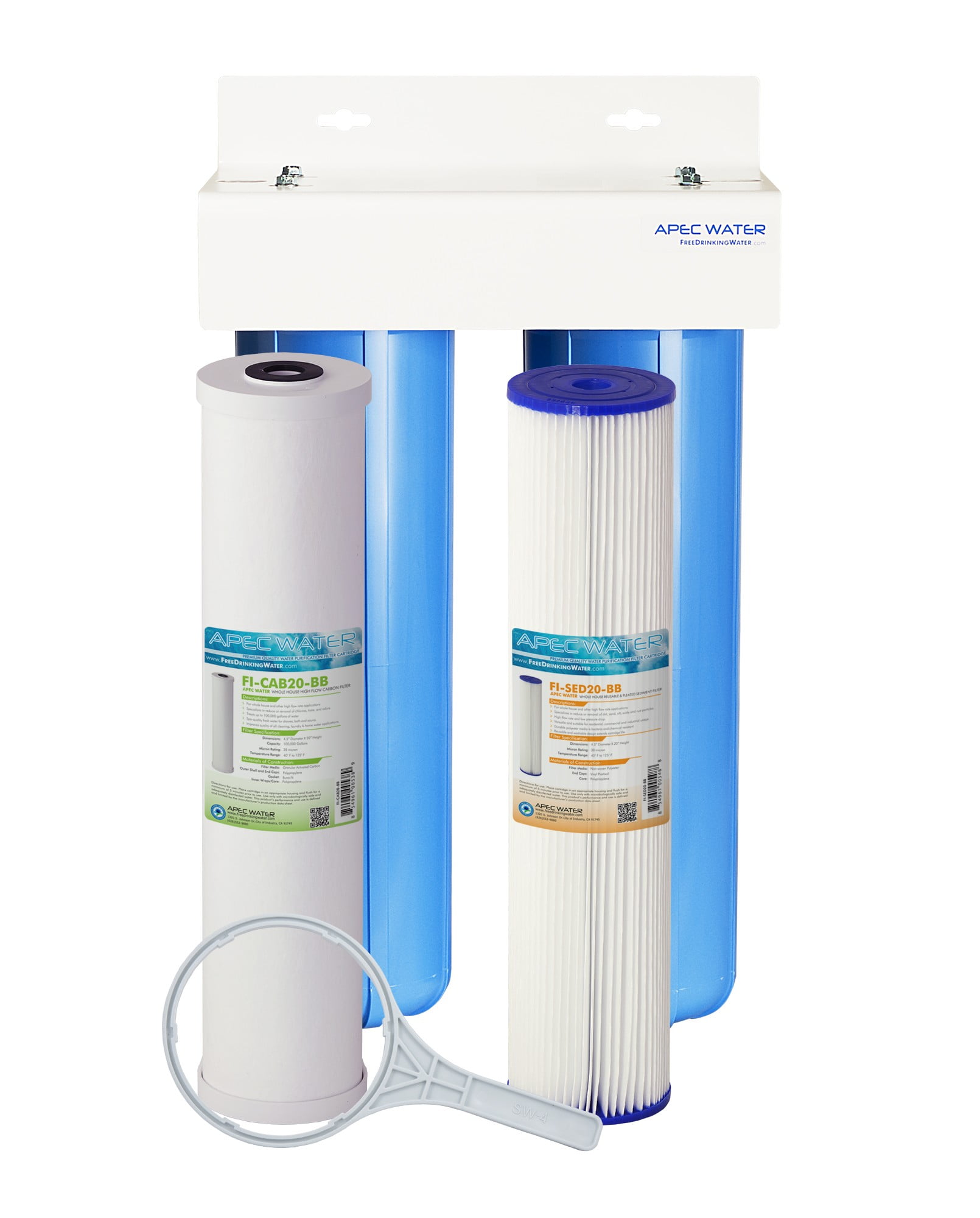 APEC Whole House 2-Stage Water Filtration System High Capacity Sediment ...