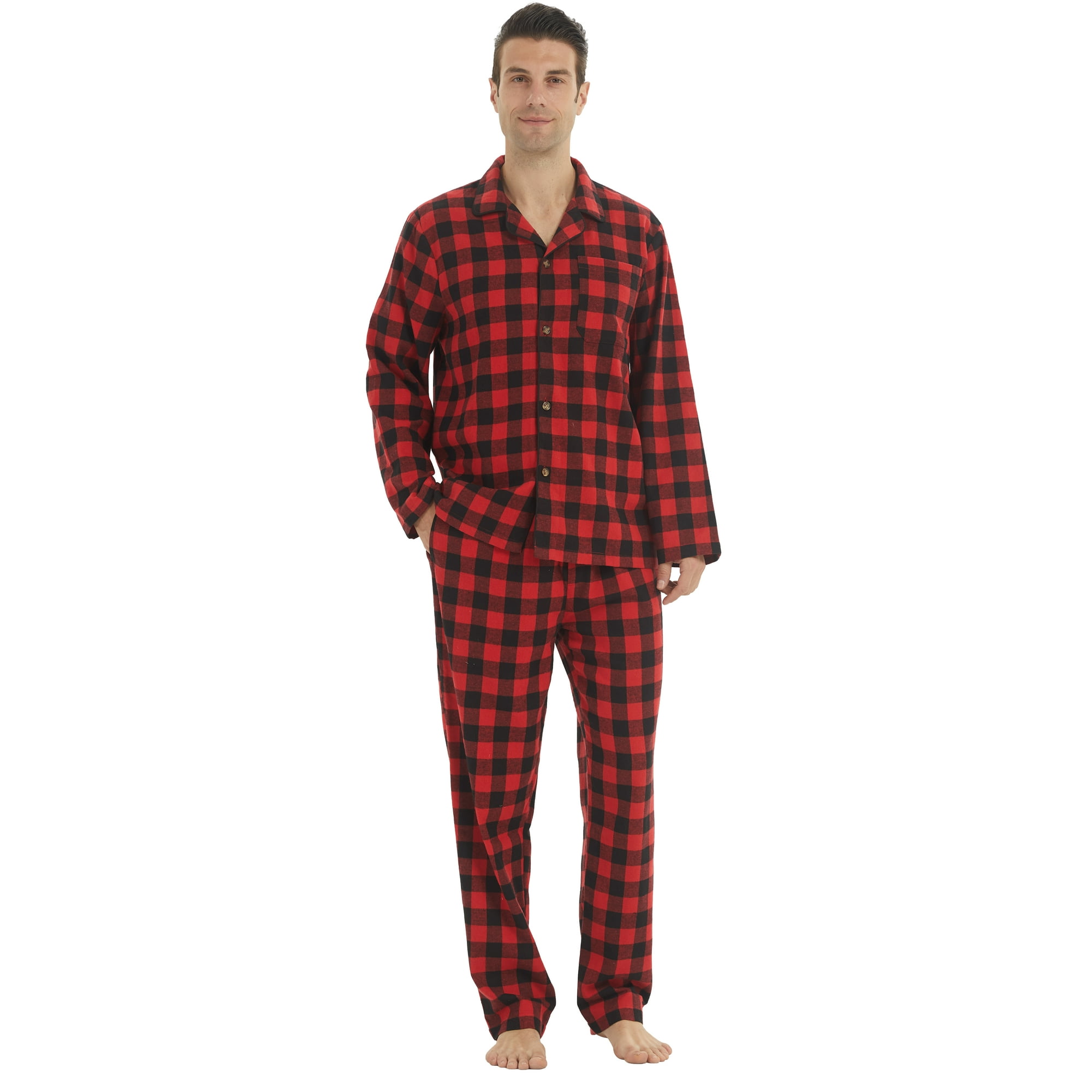 Click here for Lanbaosi Cotton Pajamas For Men Button Down Flanne... prices