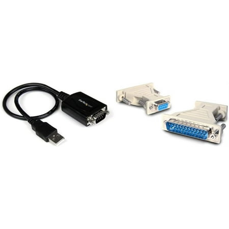 StarTech 1 ft. USB to RS232 Serial DB9 Adapter Cable & DB9 to DB25 Serial Cable Adapter - F/M ...