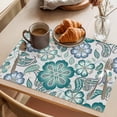 Abstract Paisley Pattern Cotton Linen Placemats Set of 12, Vintage ...