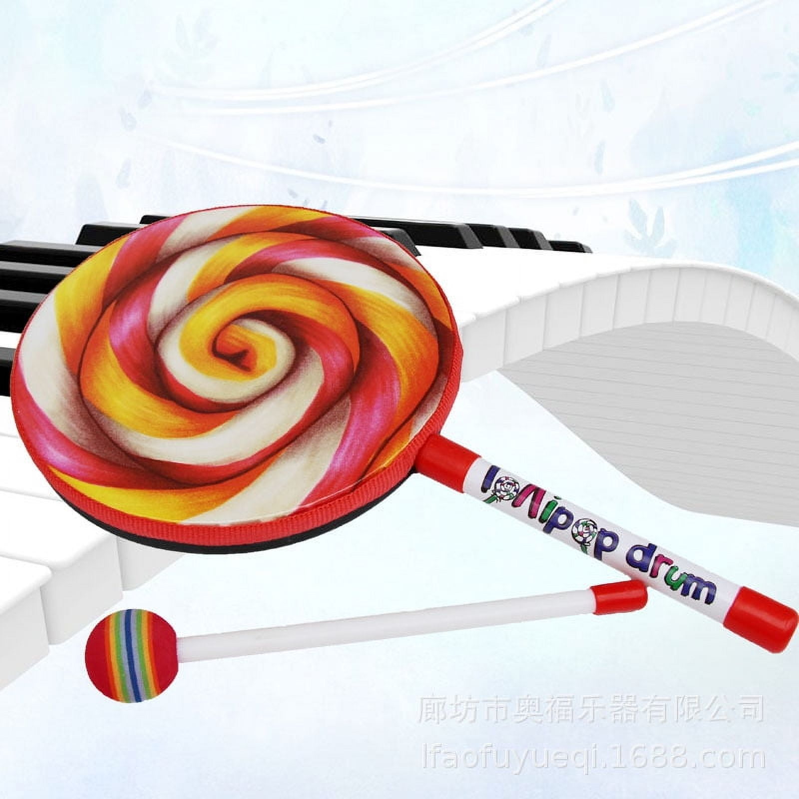 Tambor de piruleta de múltiples patrones para niños, material didáctico ...