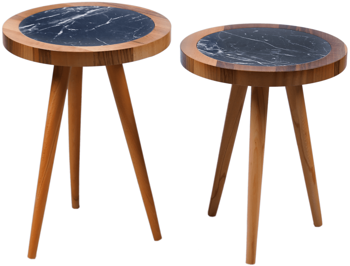 Round Wooden Side Tables, Portable Coffee Tables, End Tables for Living ...