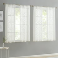 Mocassi Jaquard Curtain Panels with Attached Pleated Valance, 2 inch ...