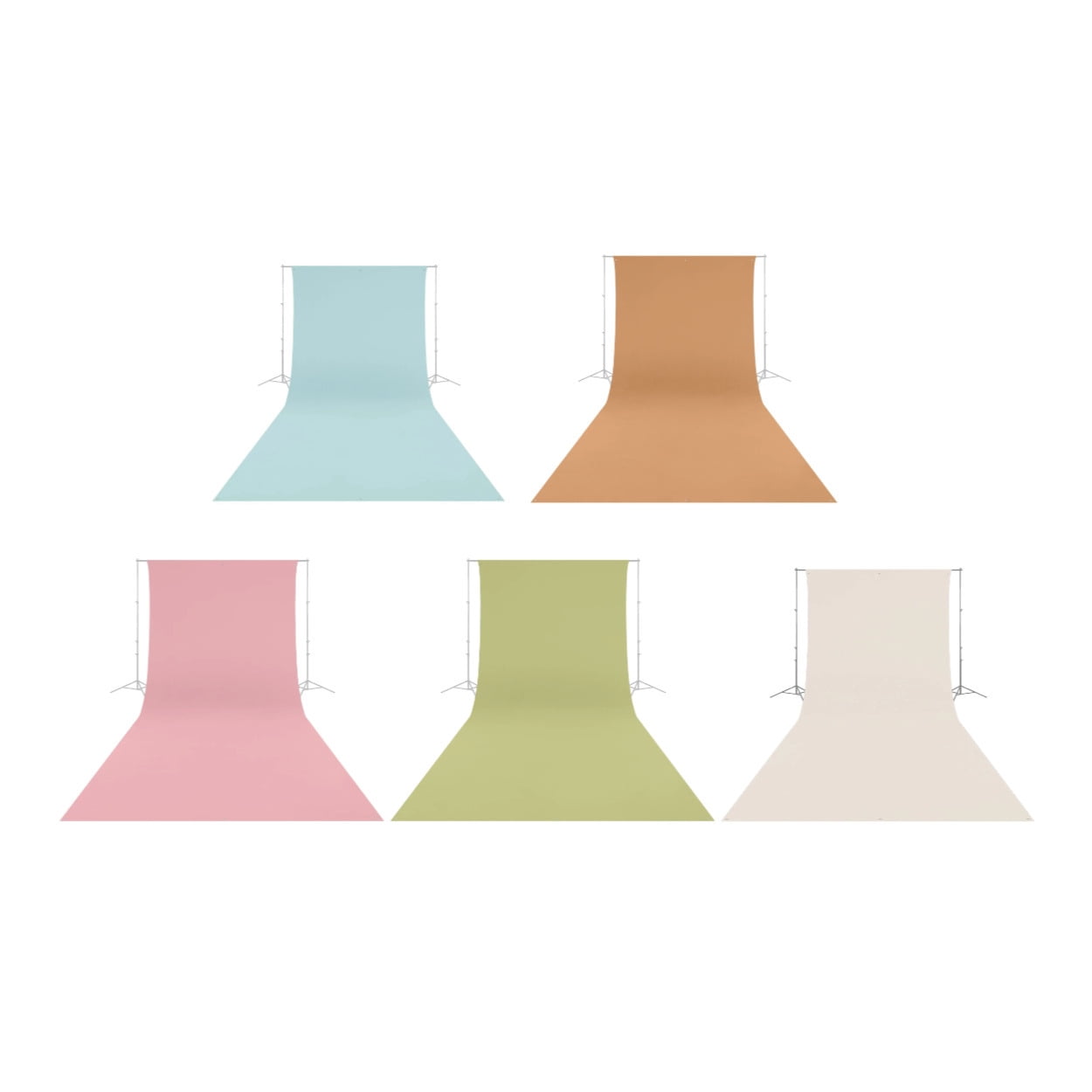 Westcott 9' x 10' Photo Backdrops 5-Pack (Brown, White, Blue, Green ...