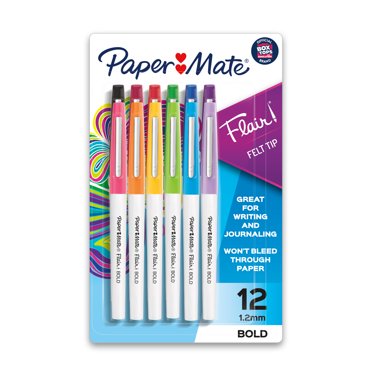 Paper Mate Flair Felt Tip Pens, Medium Tip, Specialty Colors, 12 Count ...