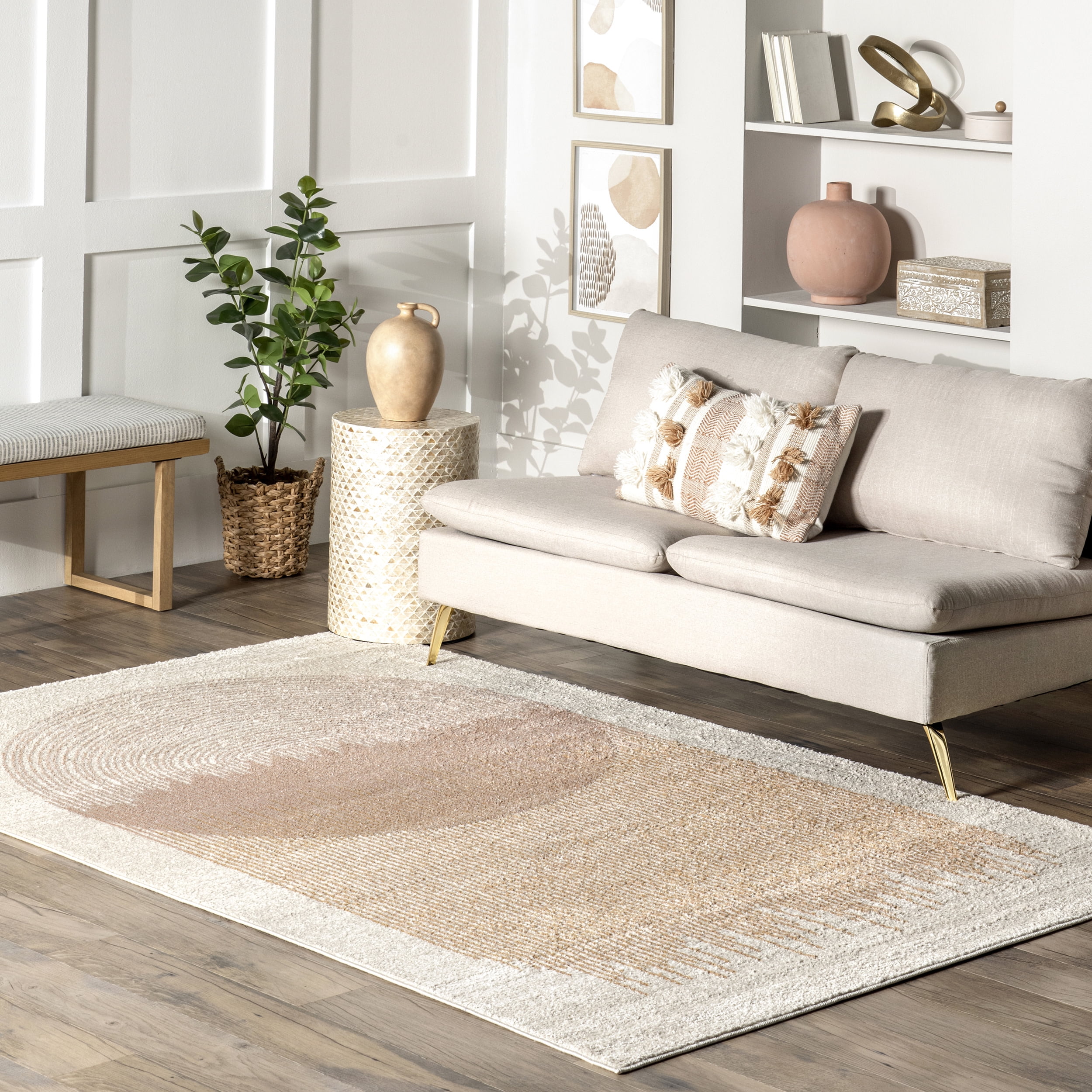 nuLOOM Jobelle Modern Sunray Area Rug, 8' x 10', Rust - Walmart.com