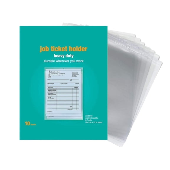 Staples Heavy Duty Job Ticket Holders 9" x 12" Clear 50/Carton ST17703 ...