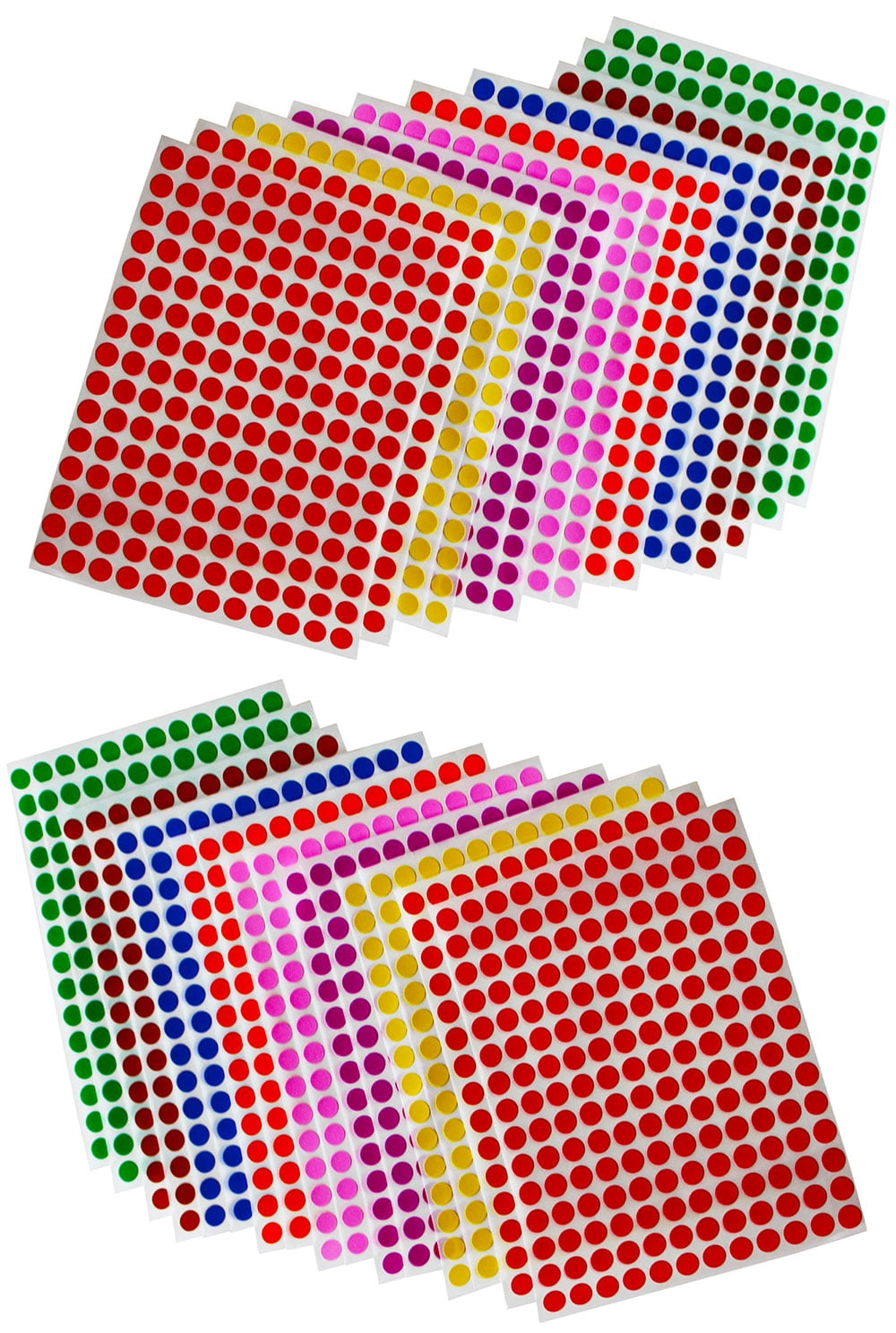 Colored Dot Stickers ¼” inch 8mm Dot Stickers in Green, Yellow, Pink ...