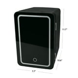 Personal Chiller LED Lighted Mini Fridge with Glass Hinged Door, 10.6 ...