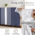 Abstract White Striped Cabinet Curtain, Simple Blue Modern Theme Sink ...