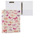 2 Pack PVC Round Ring Binders, 200 Sheet Capacity D-Ring File Pink ...