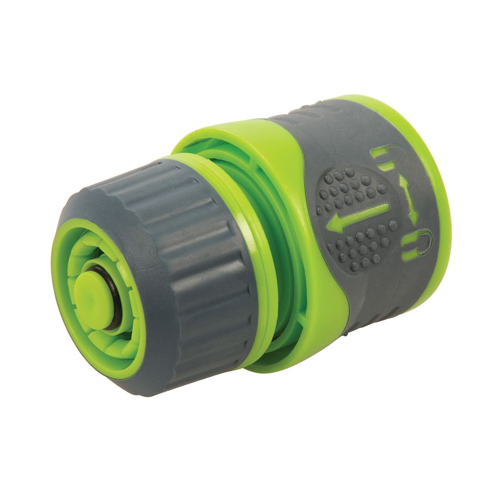Silverline - Soft-Grip Water Stop Hose Quick Connector - 1/2" Female ...