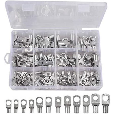 Tinned Copper Bolt Hole Crimp Ring Soldering Kit Cable Lugs Battery ...