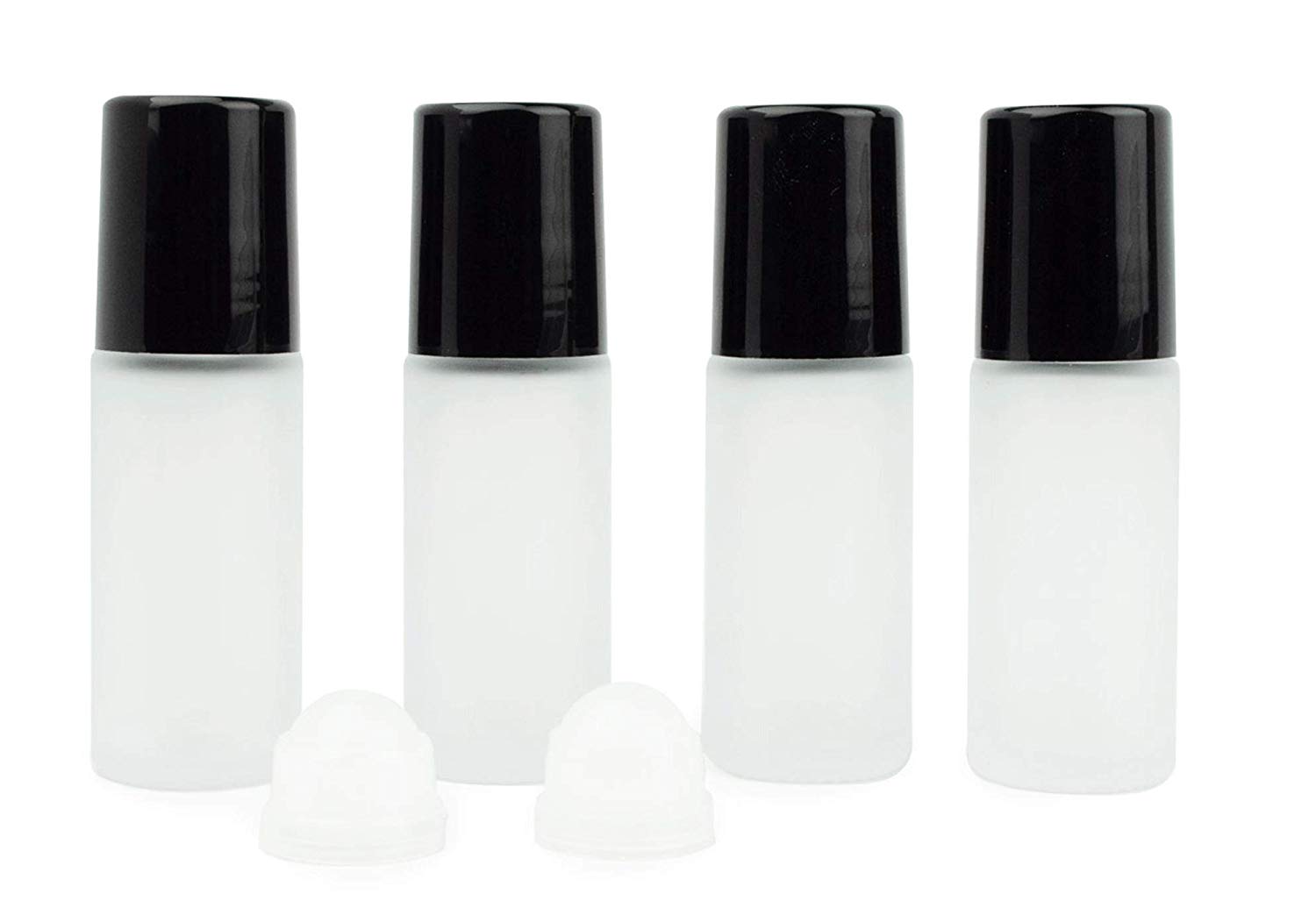 30ml Roll On Frosted Clear Large Empty Glass Bottles Pack of 4 ...